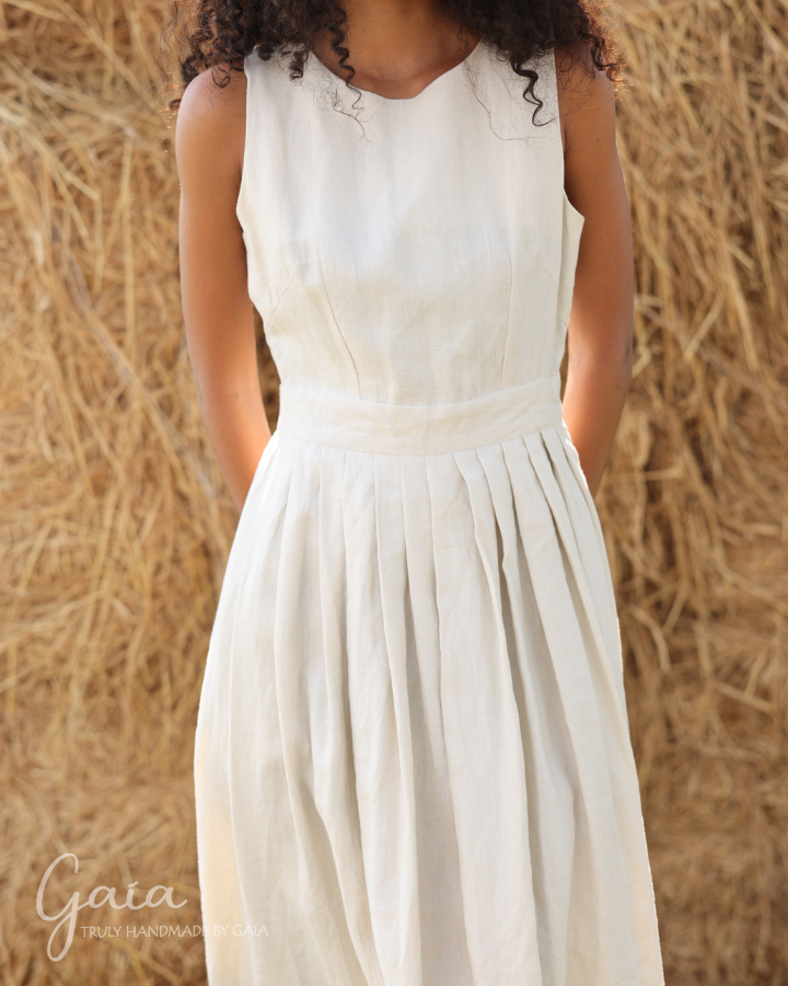 Linen a-line summer dress SOL – MadebyGaia