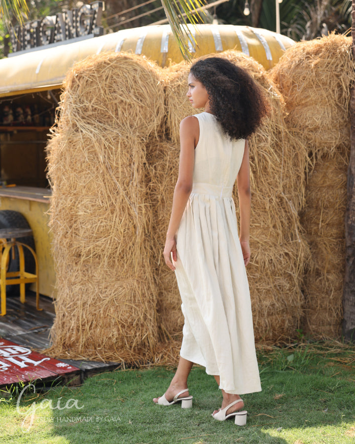 Linen a-line summer dress SOL – MadebyGaia