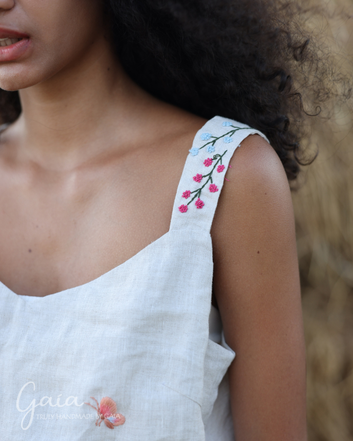 Hand-Embroidered Linen Tops – MadebyGaia
