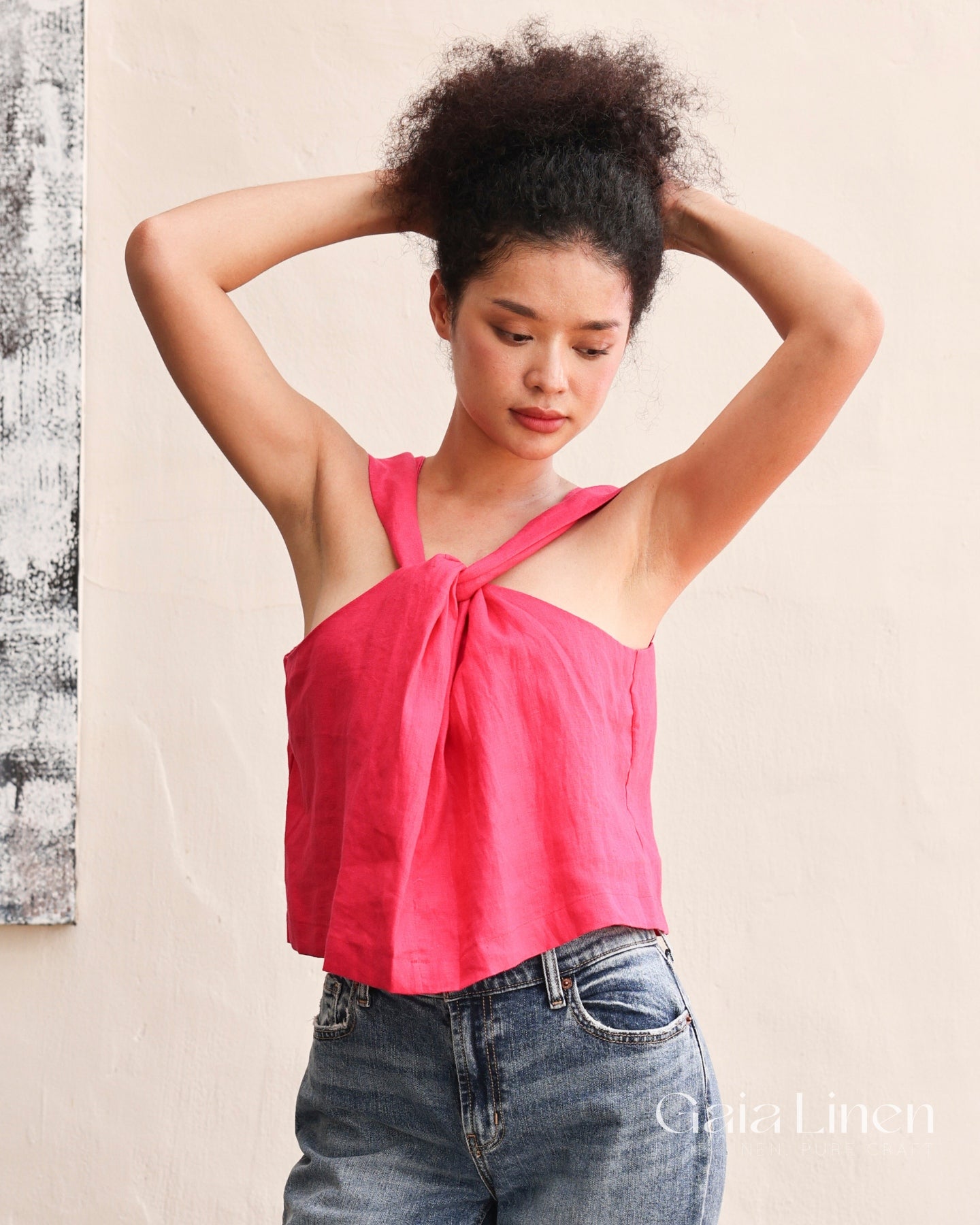 Linen twist neck top CAPRI – MadebyGaia