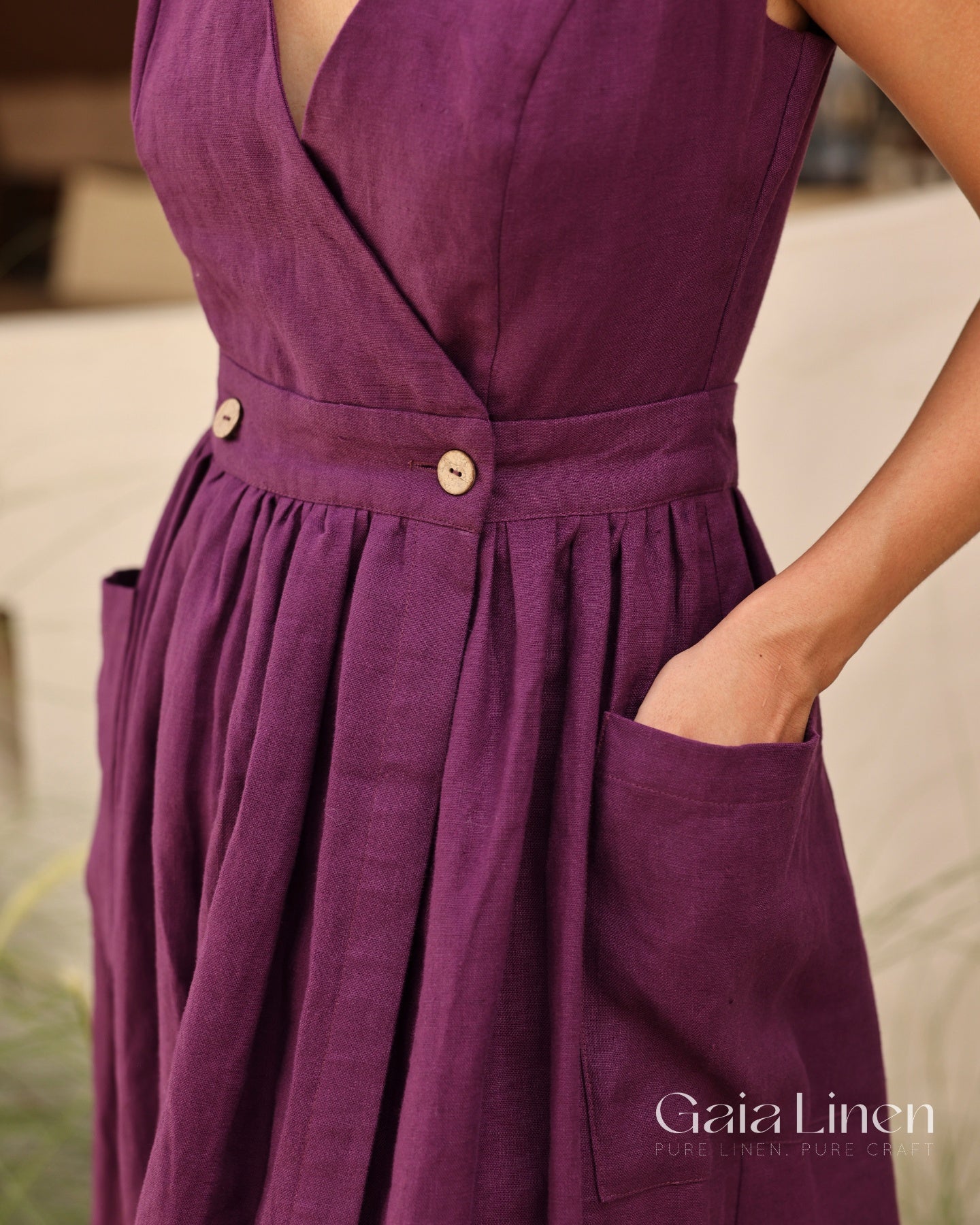 Linen wrap dress NIDA – MadebyGaia