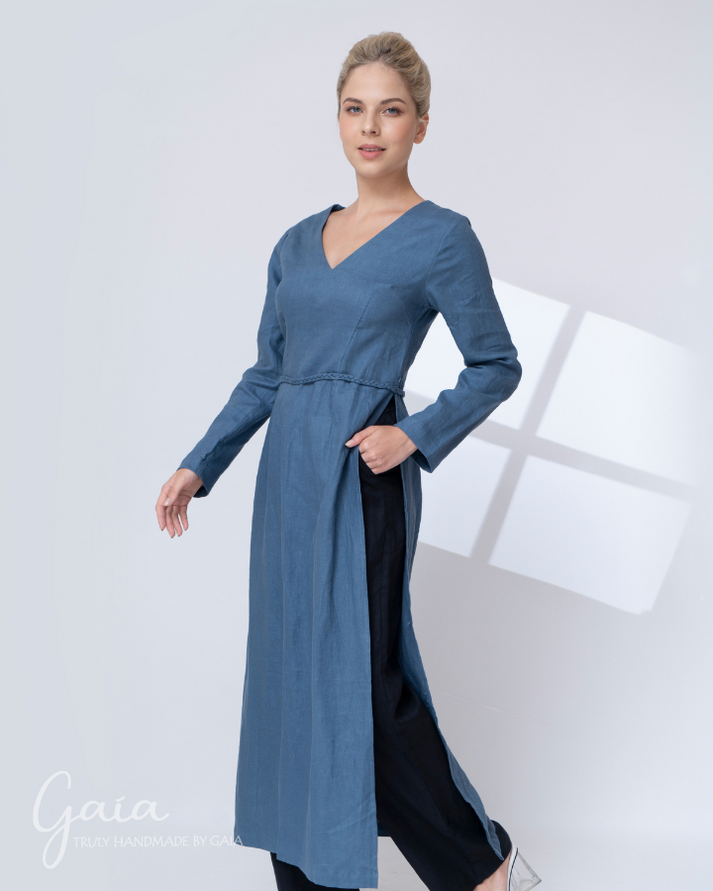 Oversized linen tunic set with long sleeves SADIE – MadebyGaia