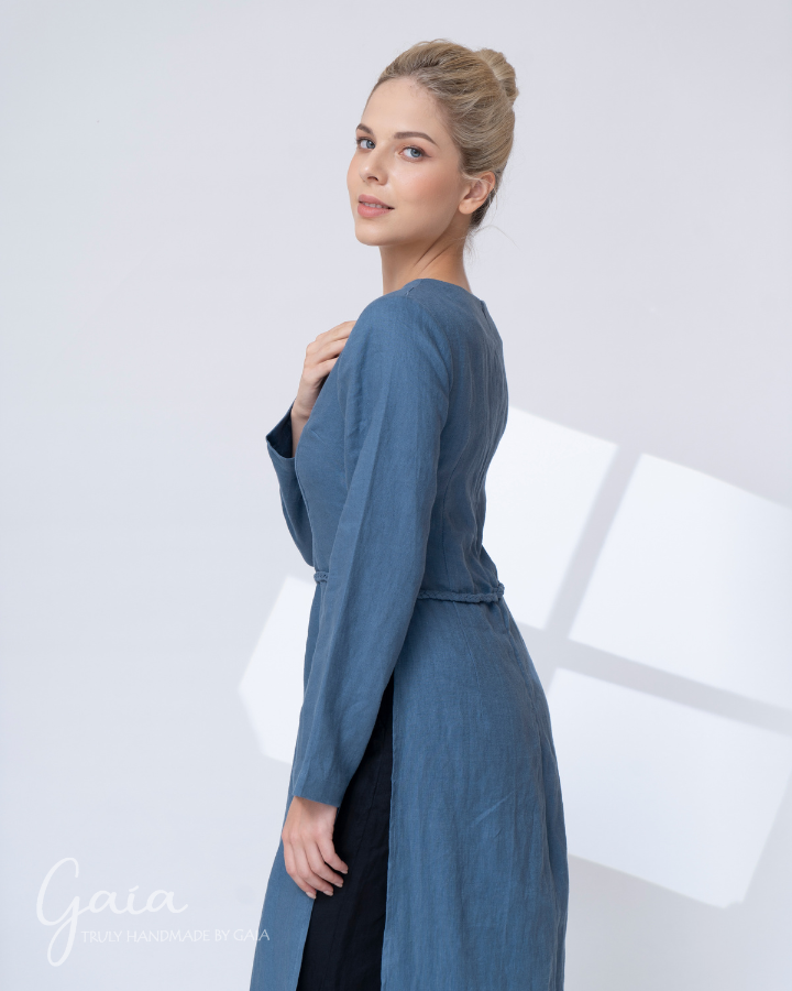Oversized linen tunic set with long sleeves SADIE – MadebyGaia