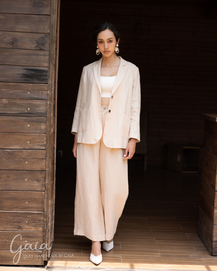 Women custom linen suit BRIELLE – MadebyGaia